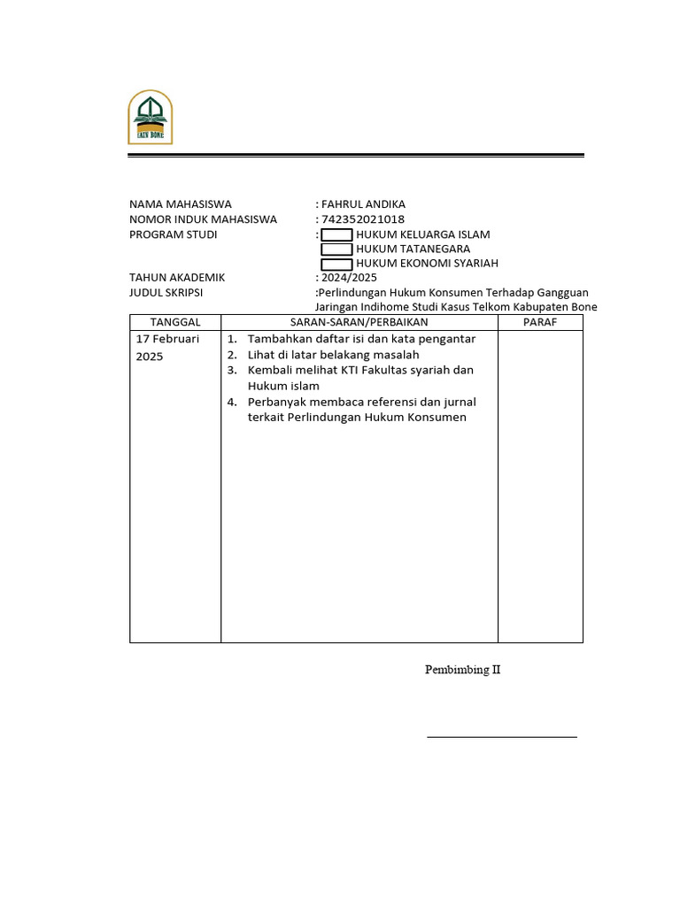 Lembar Konsul Lisa | PDF