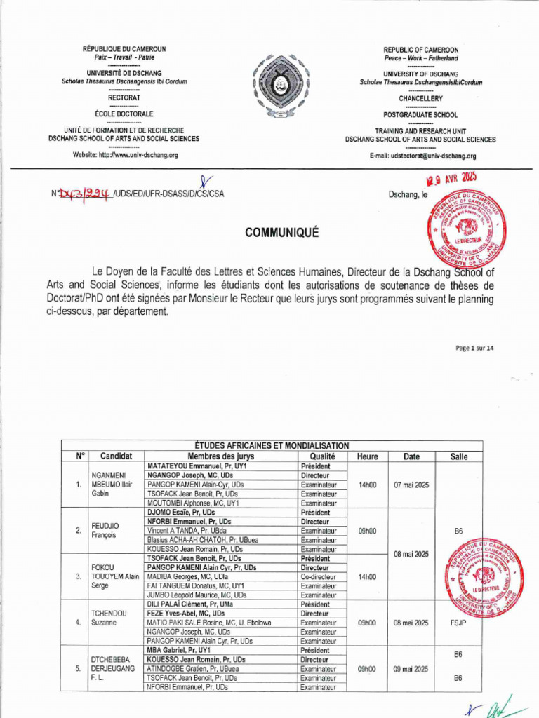 Planning Des Jurys de Soutenance de Thèses | PDF