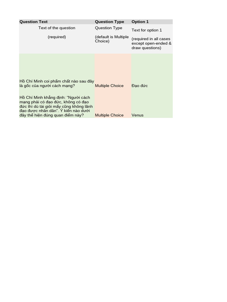 QuizizzSampleSpreadsheetUpdated v2 | PDF