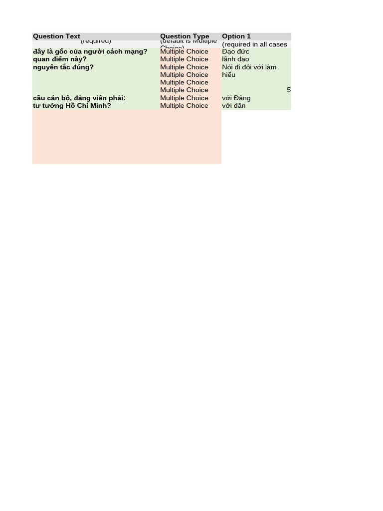 QuizizzSampleSpreadsheetUpdated v2 | PDF