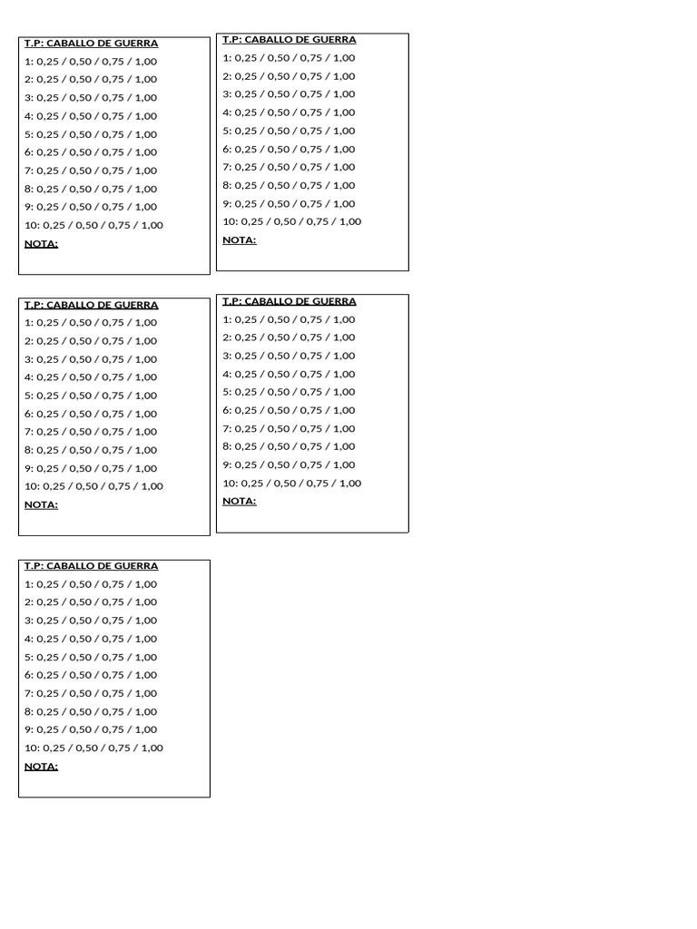 1 Grilla Corrección TP Caballo de Guerra | PDF