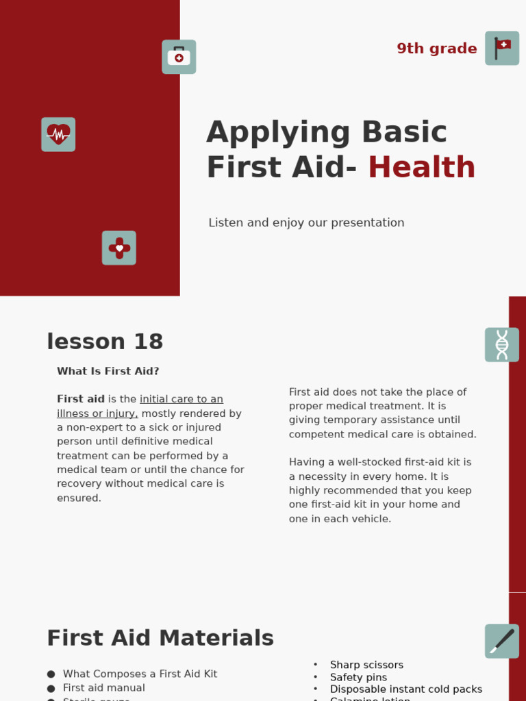 First Aid and Emergency Response Health 11th Grade | PDF | Heart ...