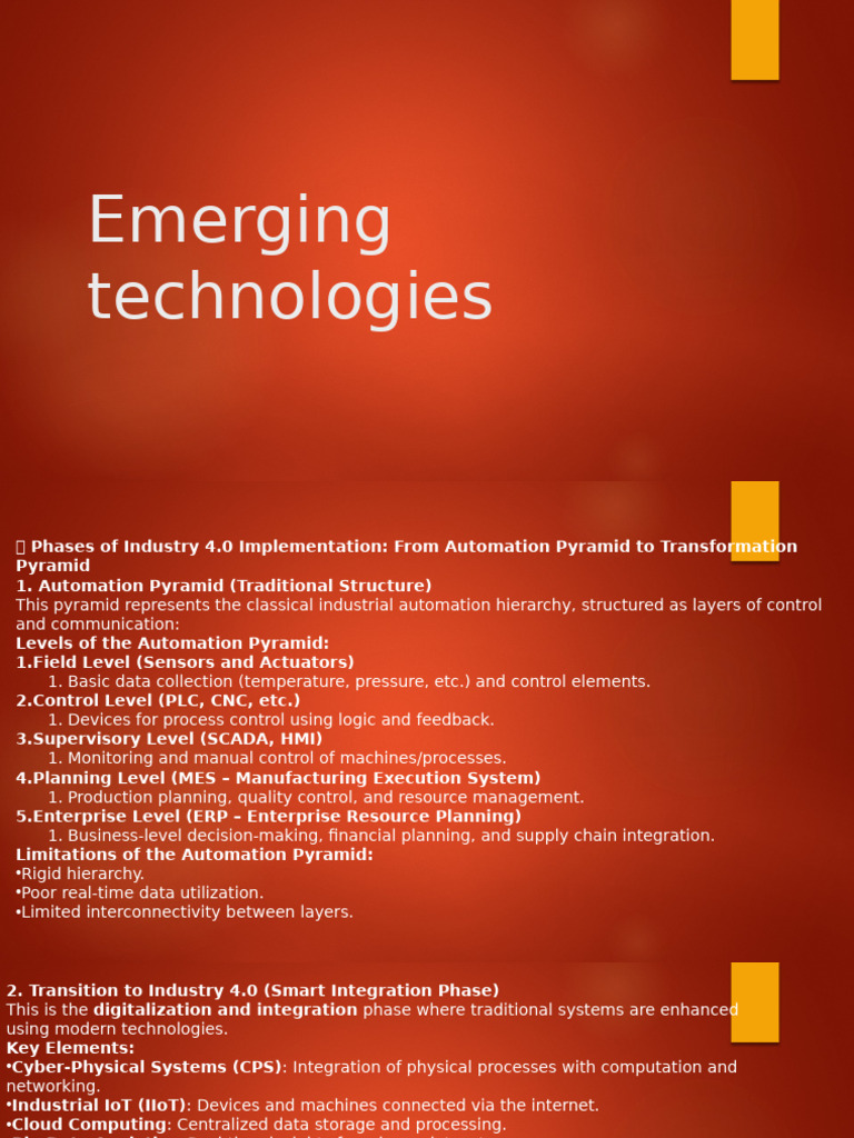 Emerging technologies | PDF | Internet Of Things | Automation