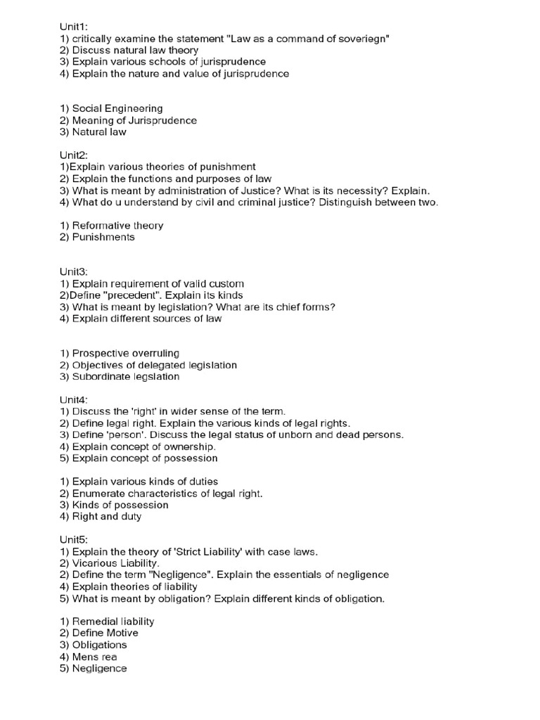 Jurisprudence_important_Ques | PDF