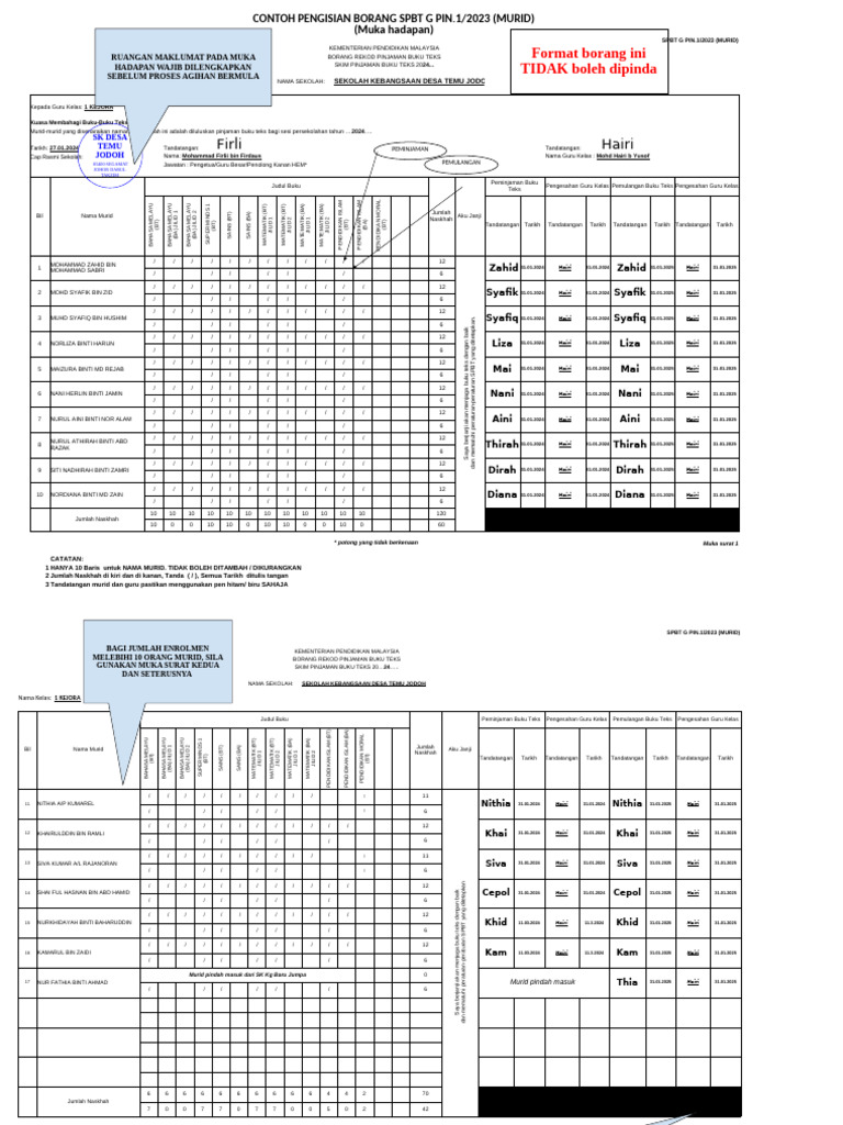 Panduan Pengisian Borang SPBT G Pin.1 - 2023 | PDF