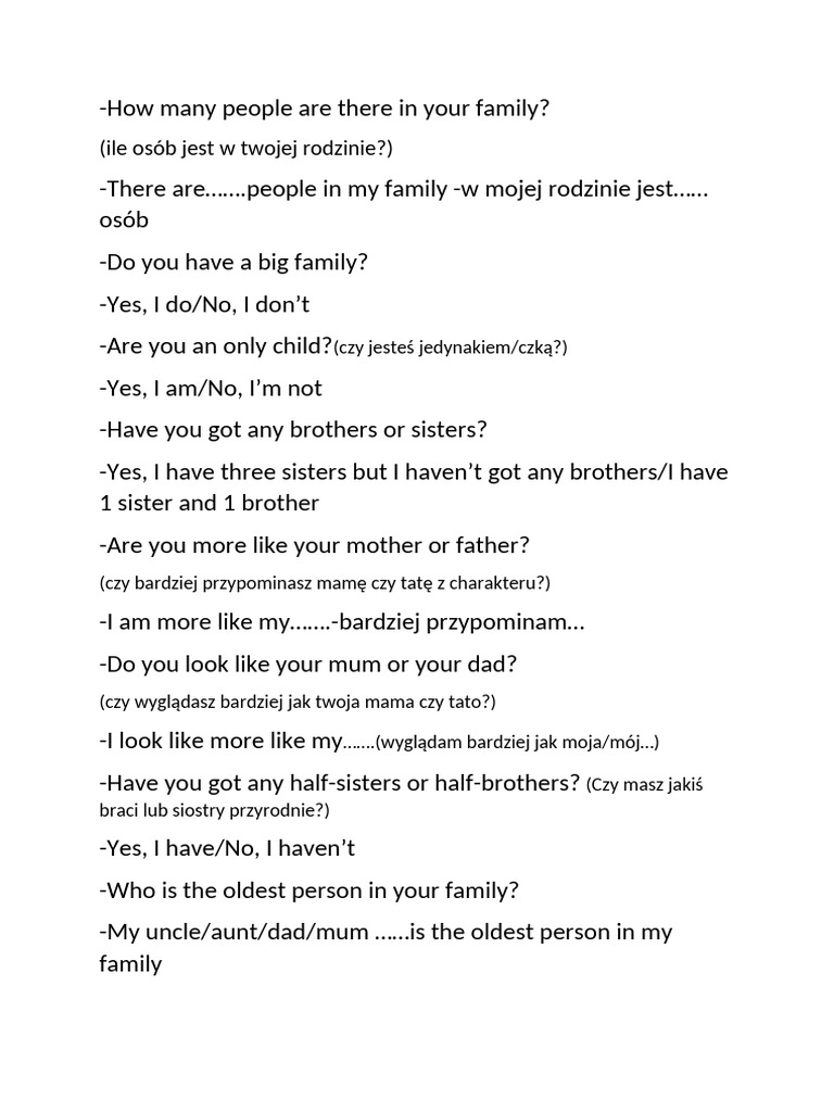 How Many People Are There in Your Family | PDF