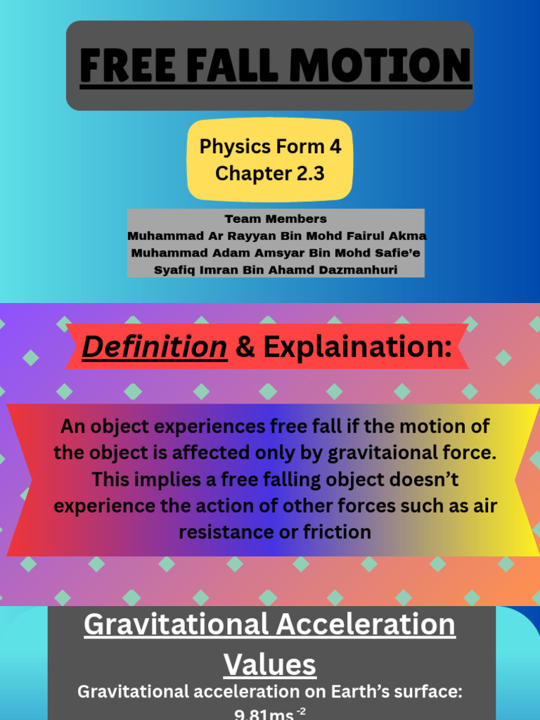 Understanding Free Fall Motion in Physics | PDF