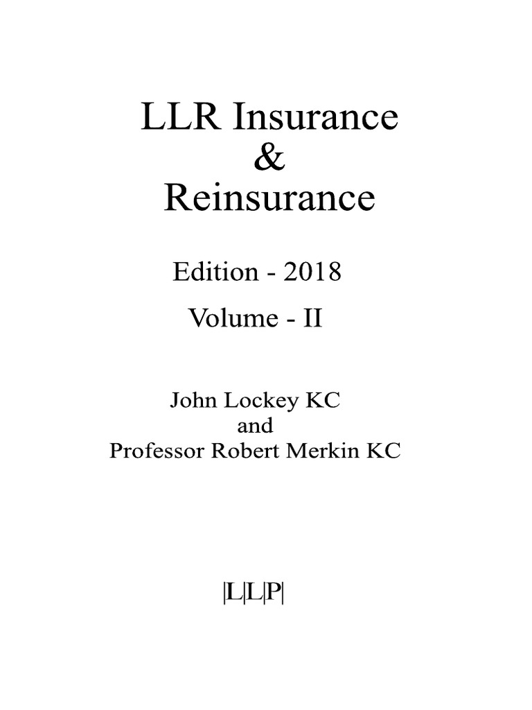 LLR - Insurance & Reinsurance Title Page - Vol-2 | PDF