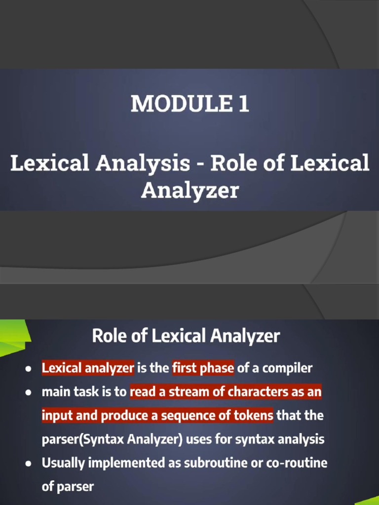 5. Role of Lexical Analyser | PDF
