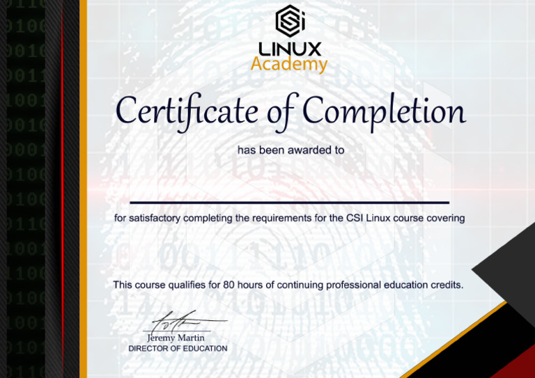 CSIL-CI - Certificate of Completion | PDF
