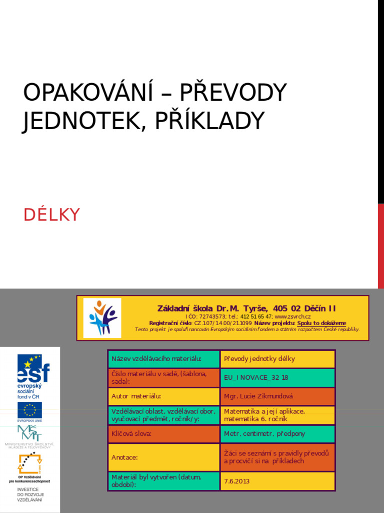 Opakování-Převody Délky-S VÝSLEDKY | PDF