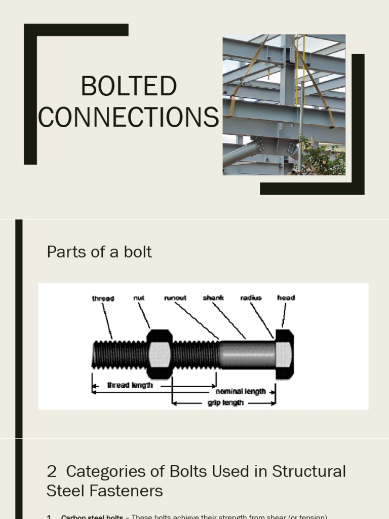 Introduction To Bolted Connection | PDF | Screw | Strength Of Materials