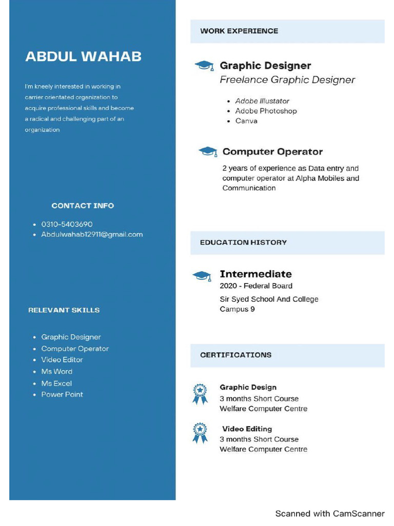 Resume Abdul Wahab | PDF