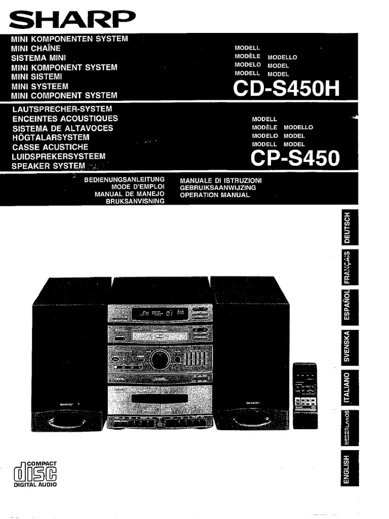 Sharp CD-S450H Owner Manual | PDF