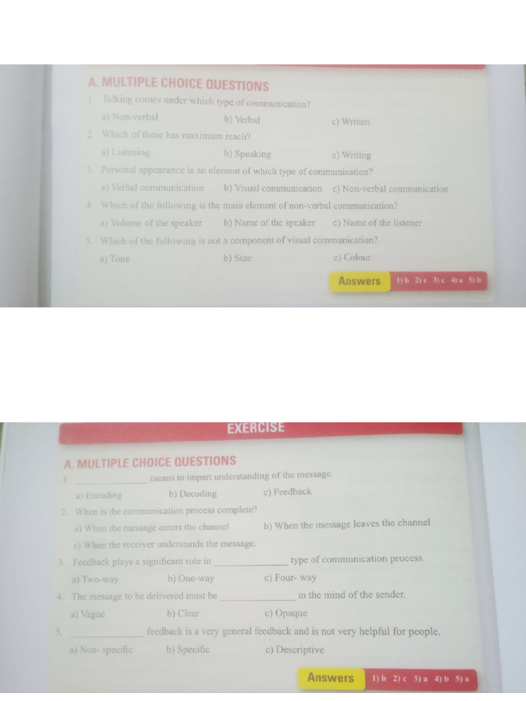 Communication Skills - MCQ | PDF