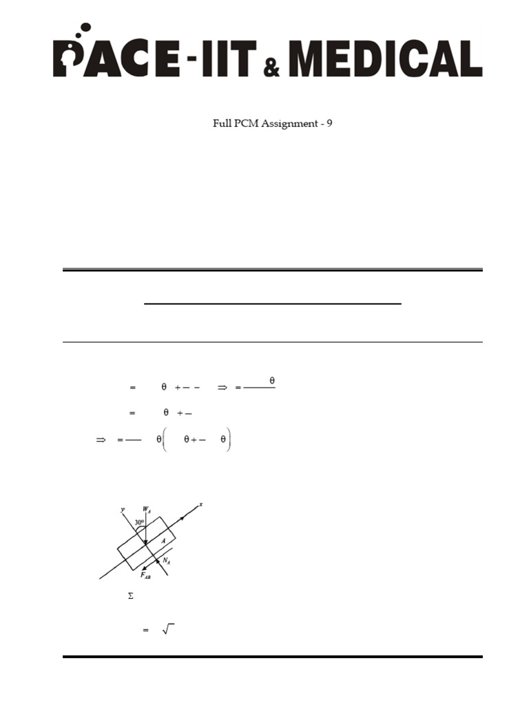 Full PCM Assignment-9_Sol | PDF | Ellipse | Circle