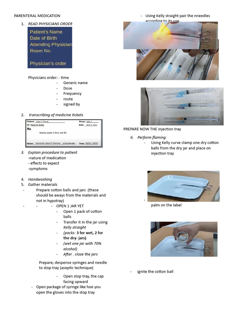 Parenteral Medication Administration Guide | PDF | Injection (Medicine ...
