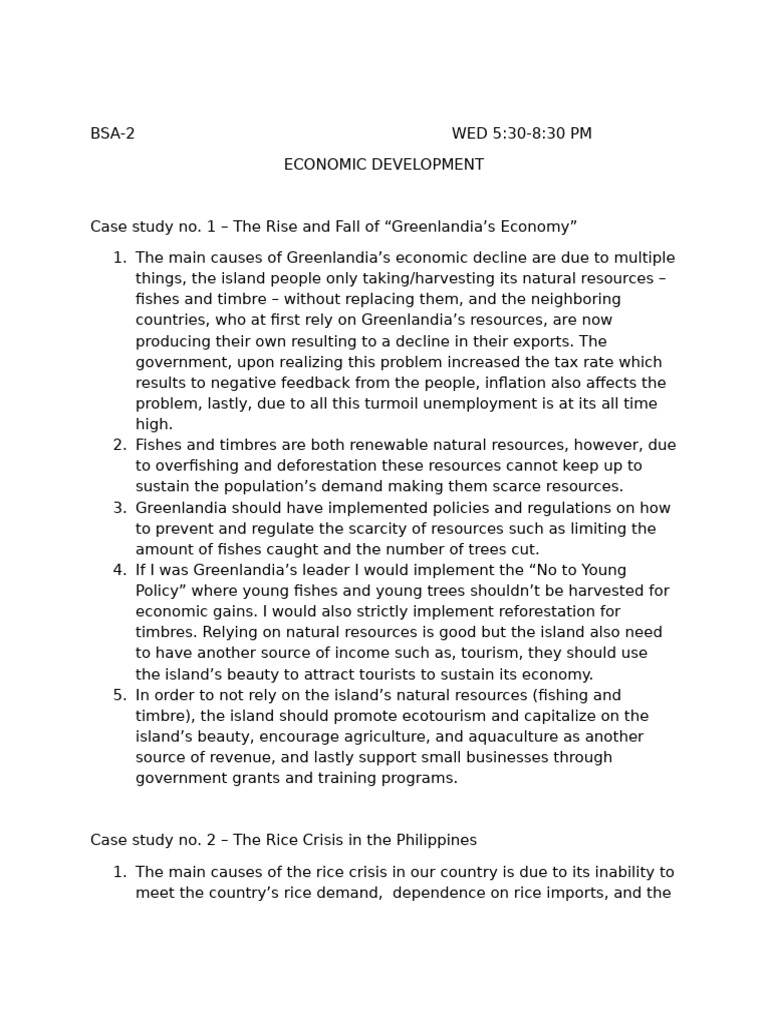 Economic Development - Case Study | PDF | Agriculture | Rice