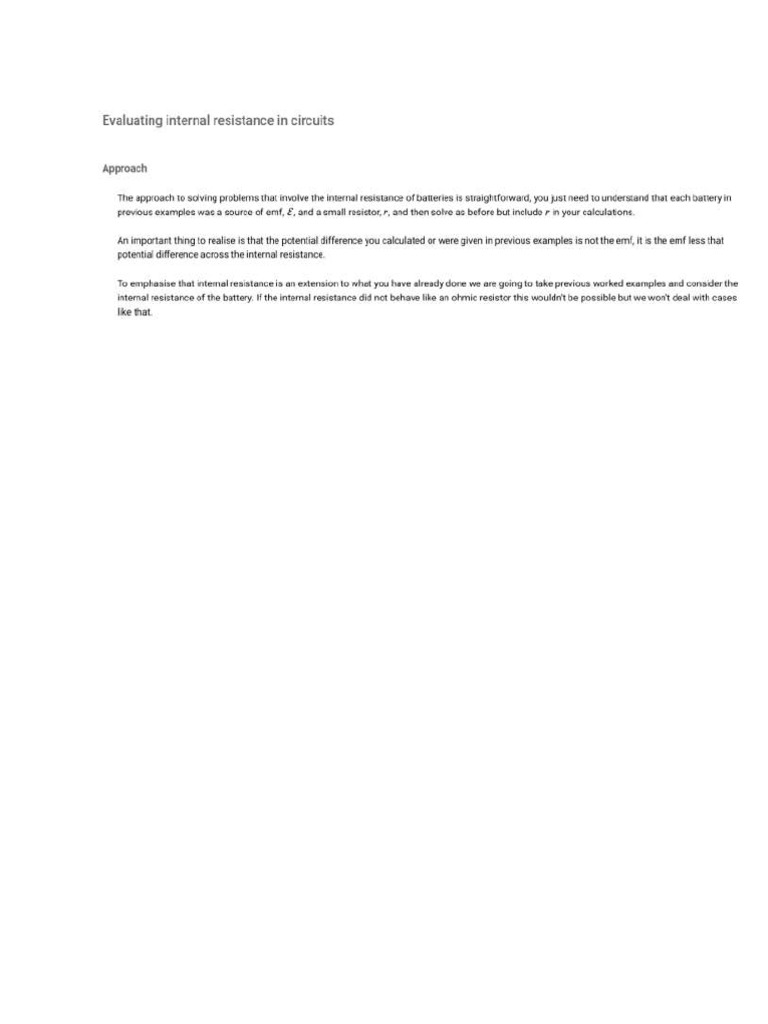 Evaluating Internal Resistance in Circuits | PDF