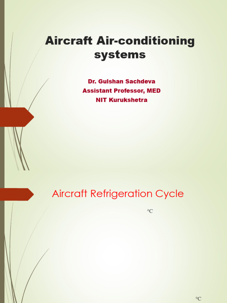 Aircraft Refrigeration System Overview | PDF | Refrigeration | Air ...