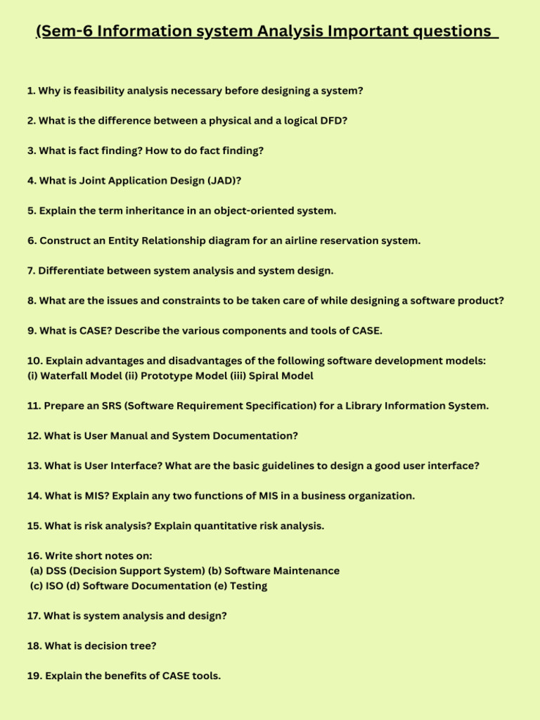 Information System Analysis | PDF