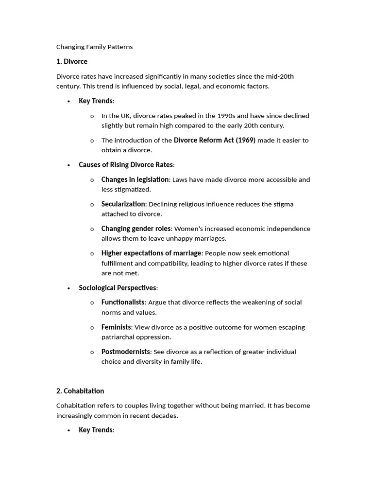 02 Changing Family Patterns | PDF | Divorce | Family