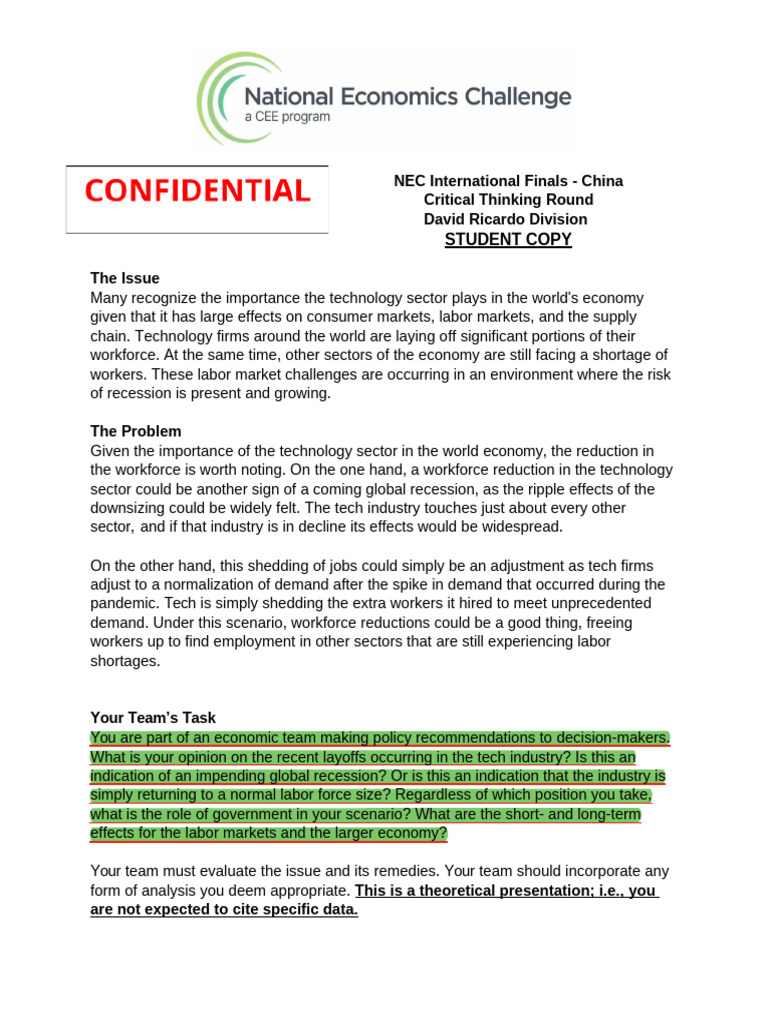 Critical Thinking Case Sample.docx(1) | PDF | Layoff | Economies