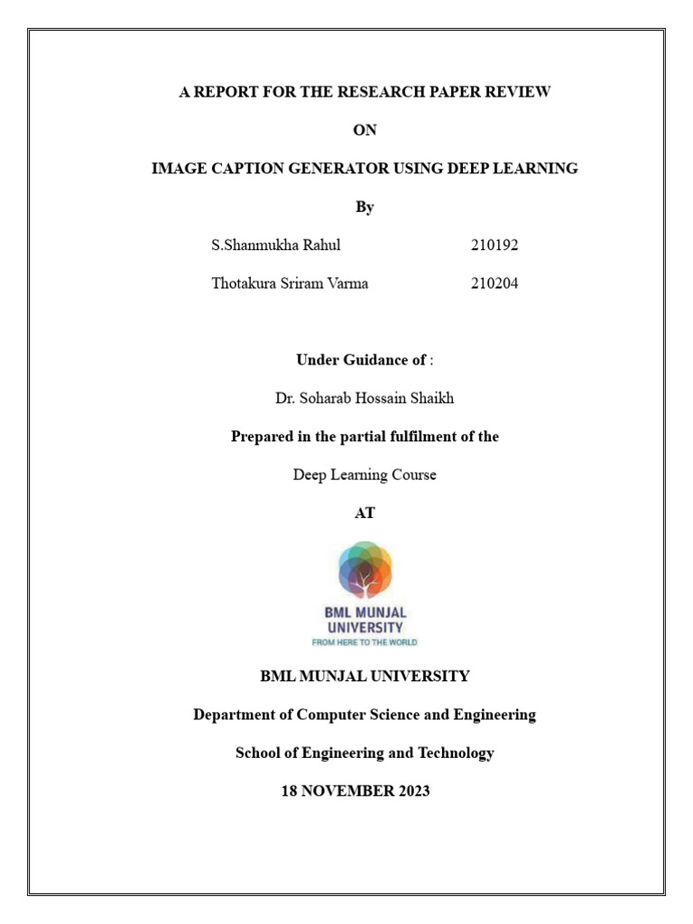 DL - Review of Research Papers - Image - Caption - Generation | PDF ...