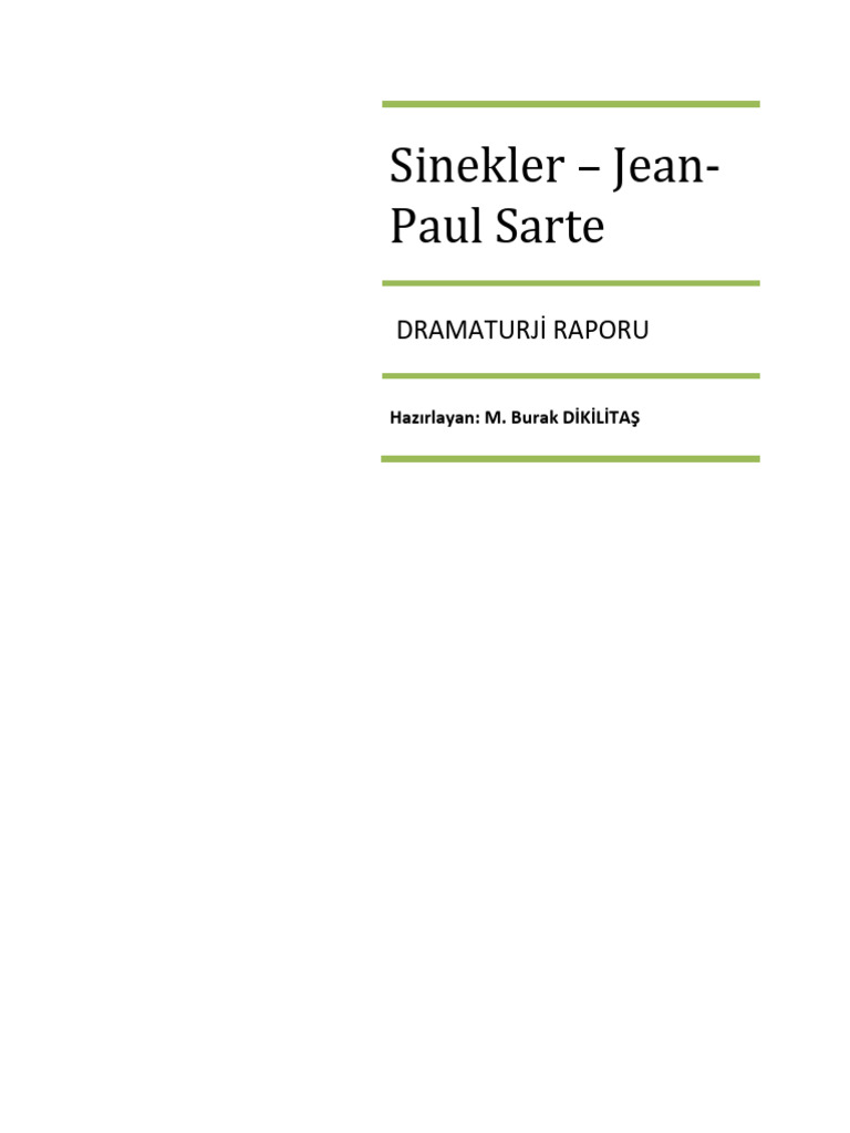 Sinekler Jean Paul Sarte DRAMATURJI RAPO | PDF