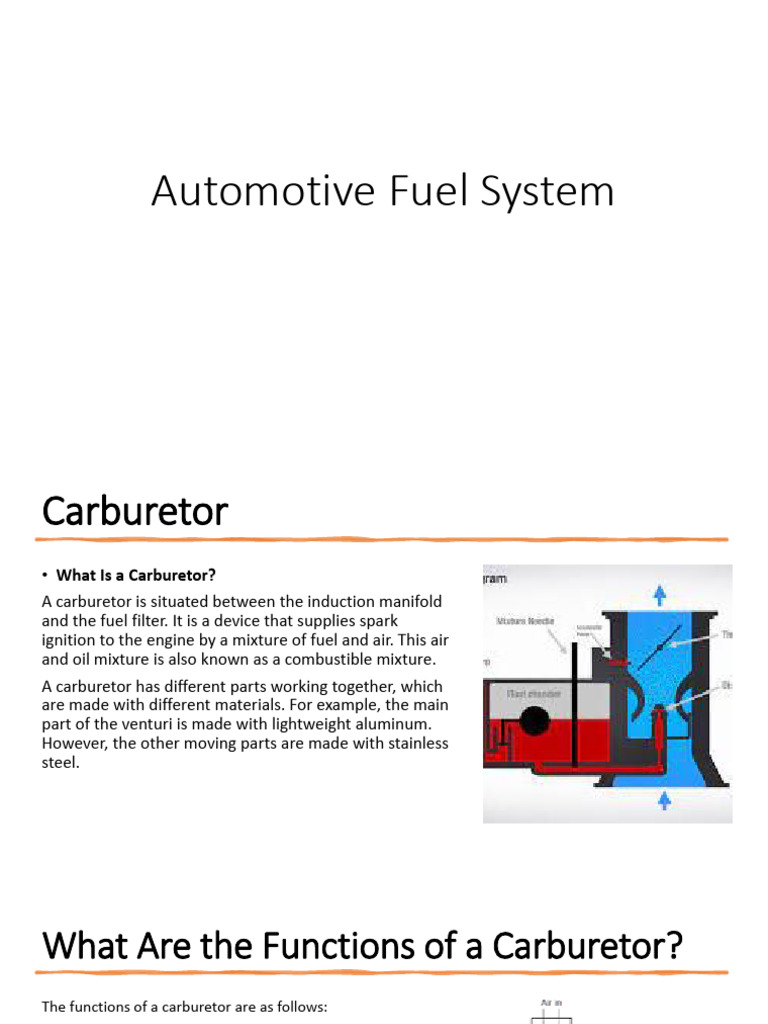 Automotive Fuel System PDF | PDF | Carburetor | Fuel Injection