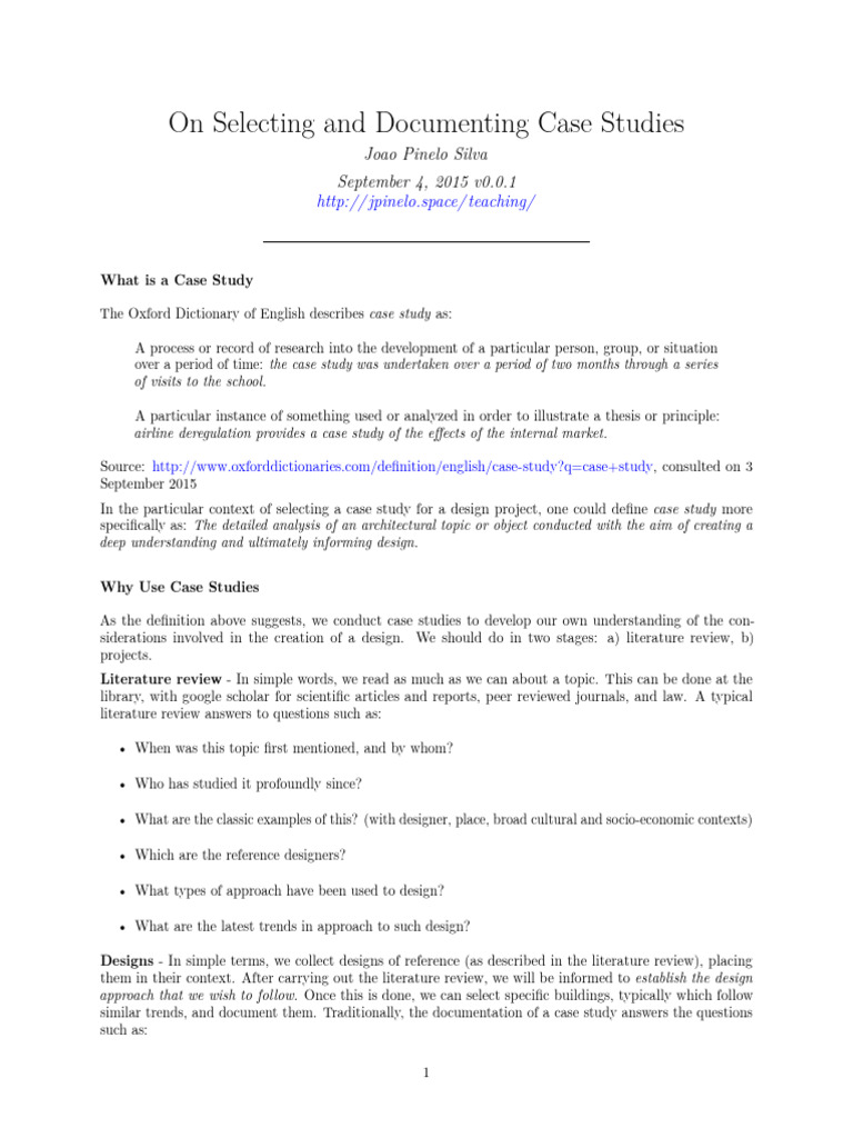 Selecting Effective Case Studies for Design | PDF | Cognition