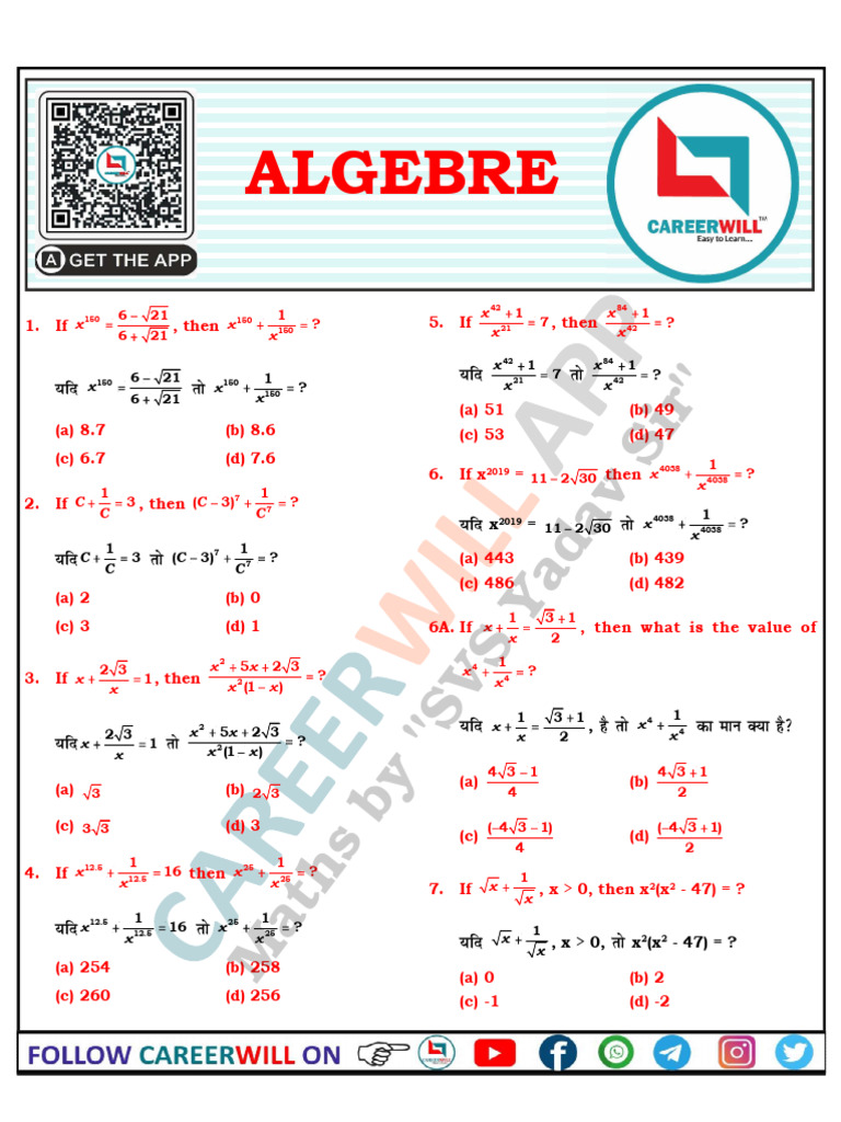 ALGEBRA Part 1 Student Copy Ad | PDF | Algebraic Structures