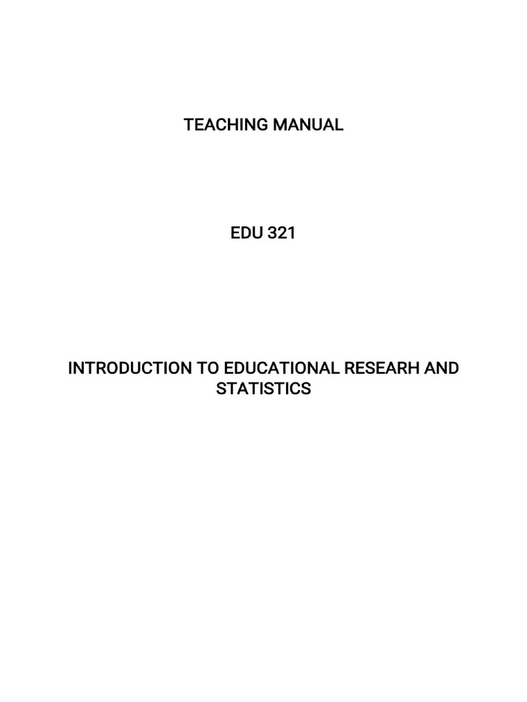 Edu 321 Teaching Manual | PDF