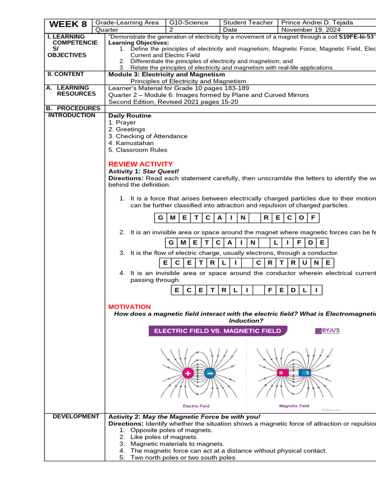 Q2-L3-Principles of Electricity and Magnetism | PDF | Magnetic Field ...