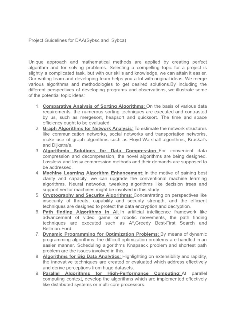 Project Guidelines For DAA | PDF | Data Compression | Artificial ...