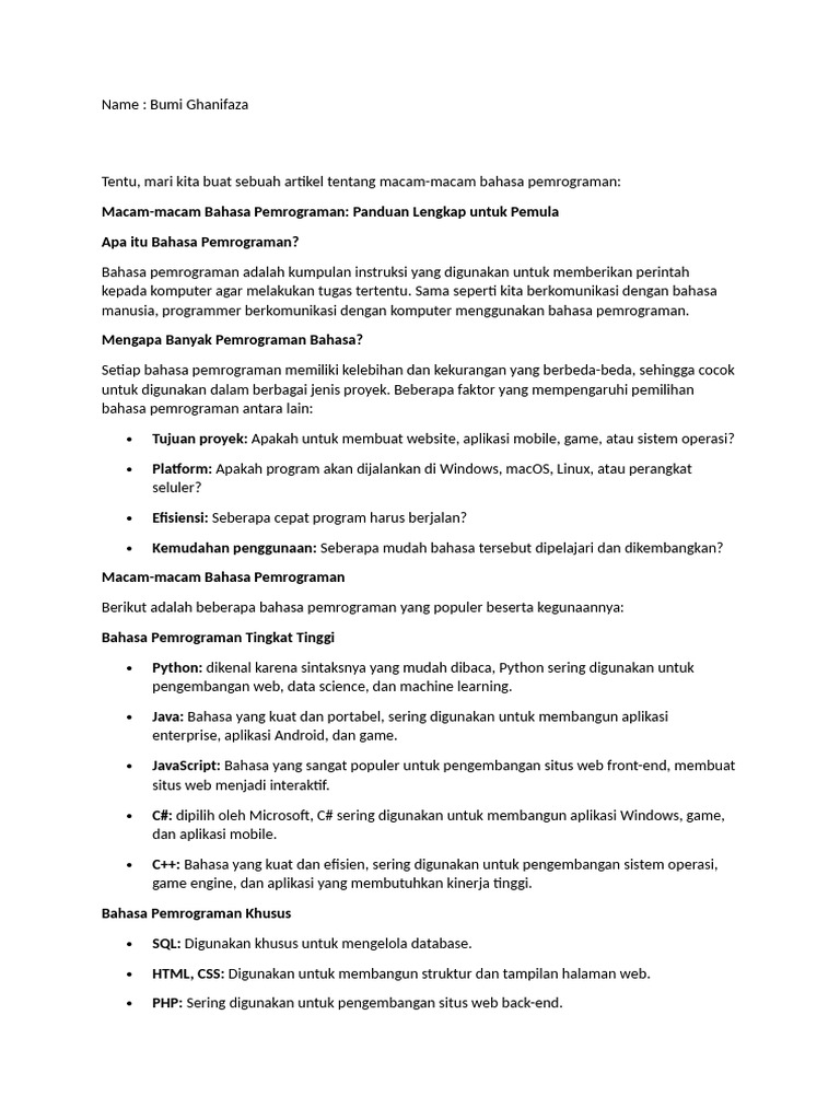 pemrograman pt2 | PDF