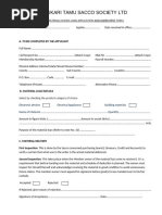 SACCO Loan Application Form | PDF | Loans | Banking