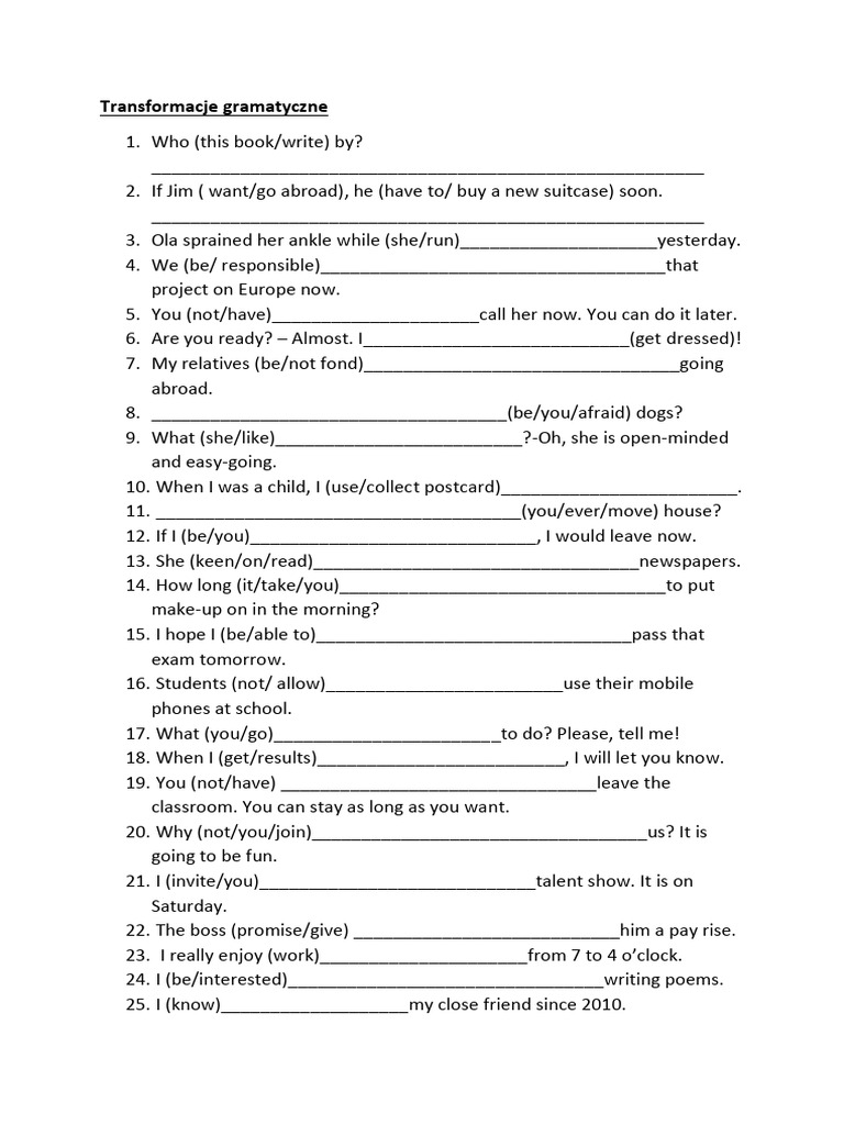 Transformacje-gramatyczne | PDF