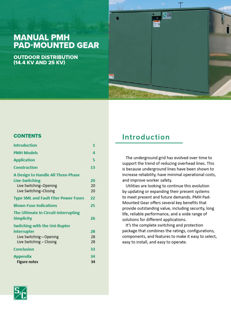 Manual PMH Pad-Mounted Gear | PDF | Fuse (Electrical) | Switch