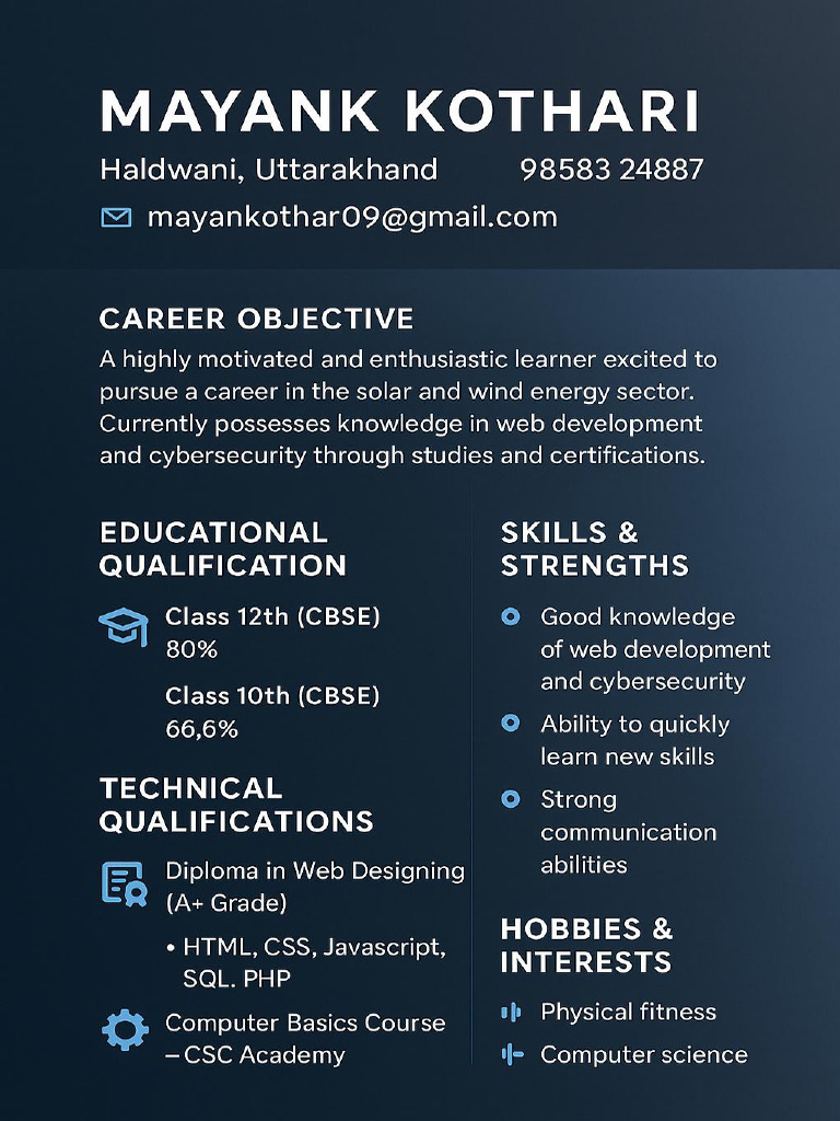 Mayank Kothari CV | PDF