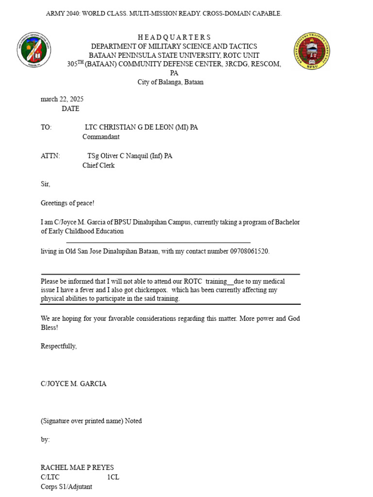 Excuse Letter | PDF