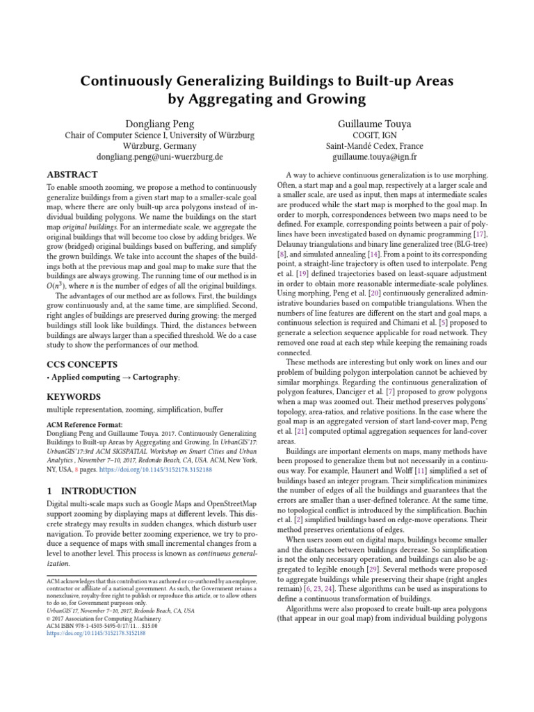 Continuously Generalizing Buildings To Built-Up Areas by Aggregating and Growing | PDF