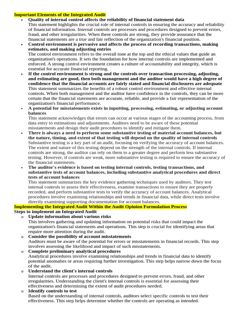 Understanding Integrated Audits | PDF | Audit | Internal Control