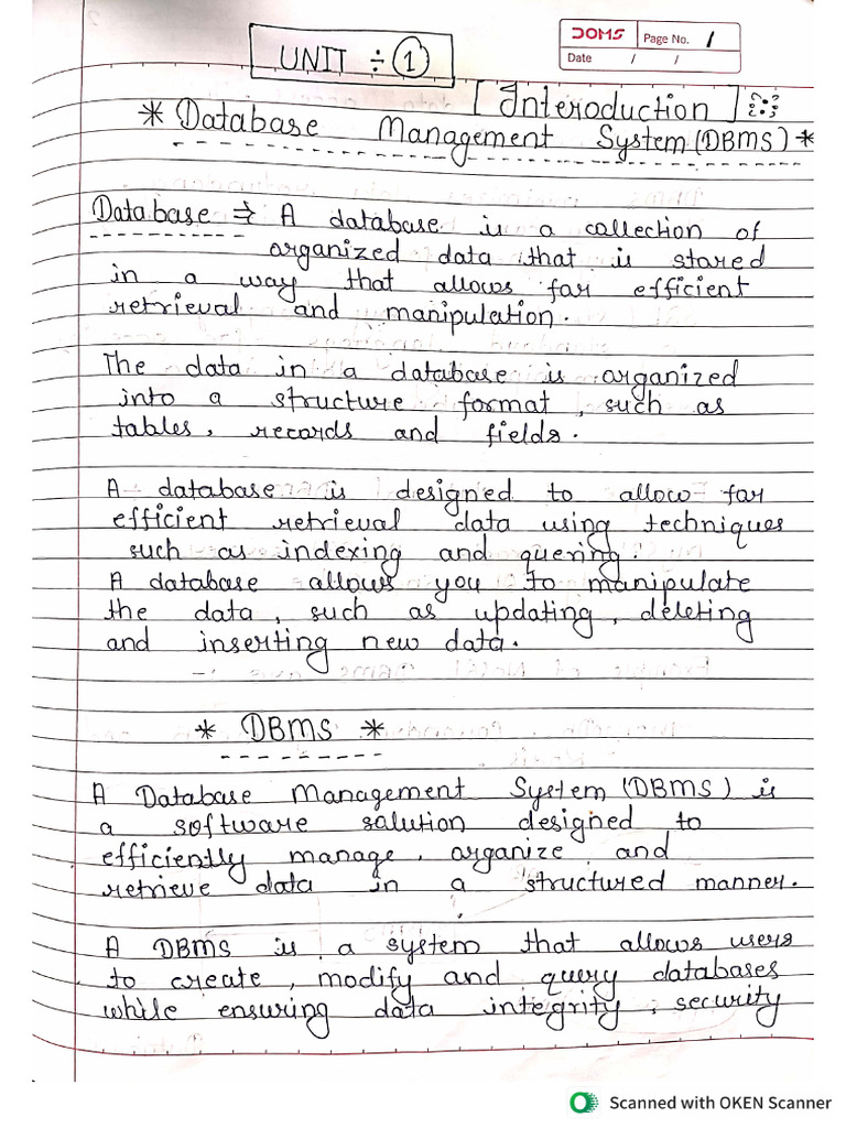 DBMS Notes | PDF