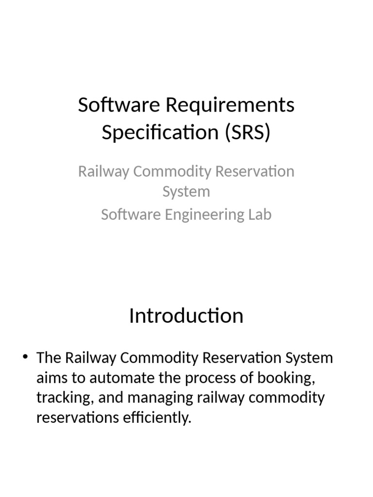Railway_SRS_Presentation | PDF