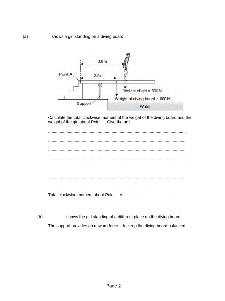 Moments, Levers and Gears 2 QP | PDF | Force | Weight