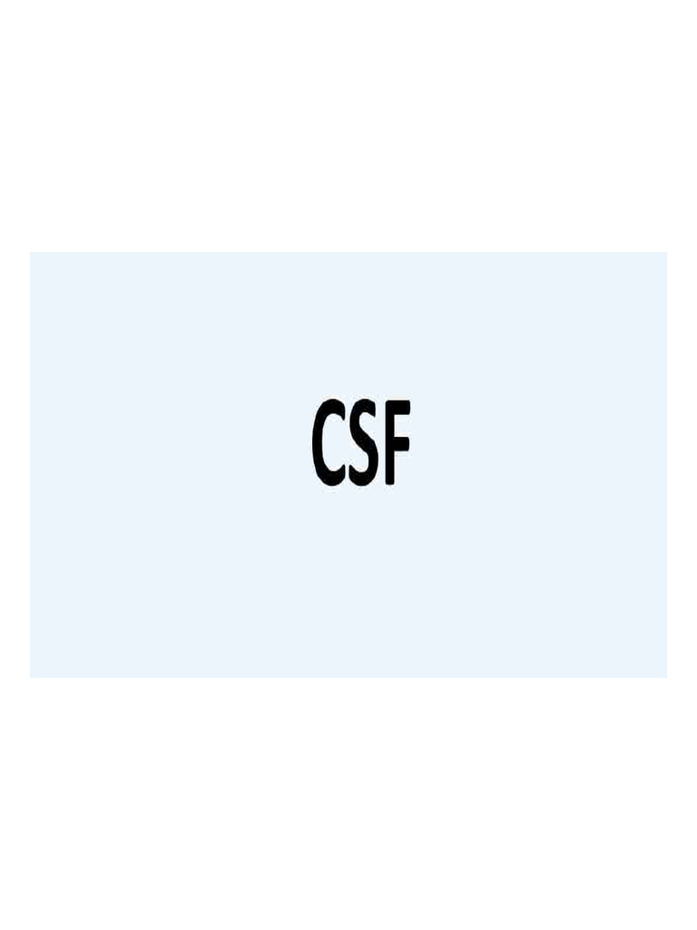 CSF I | PDF