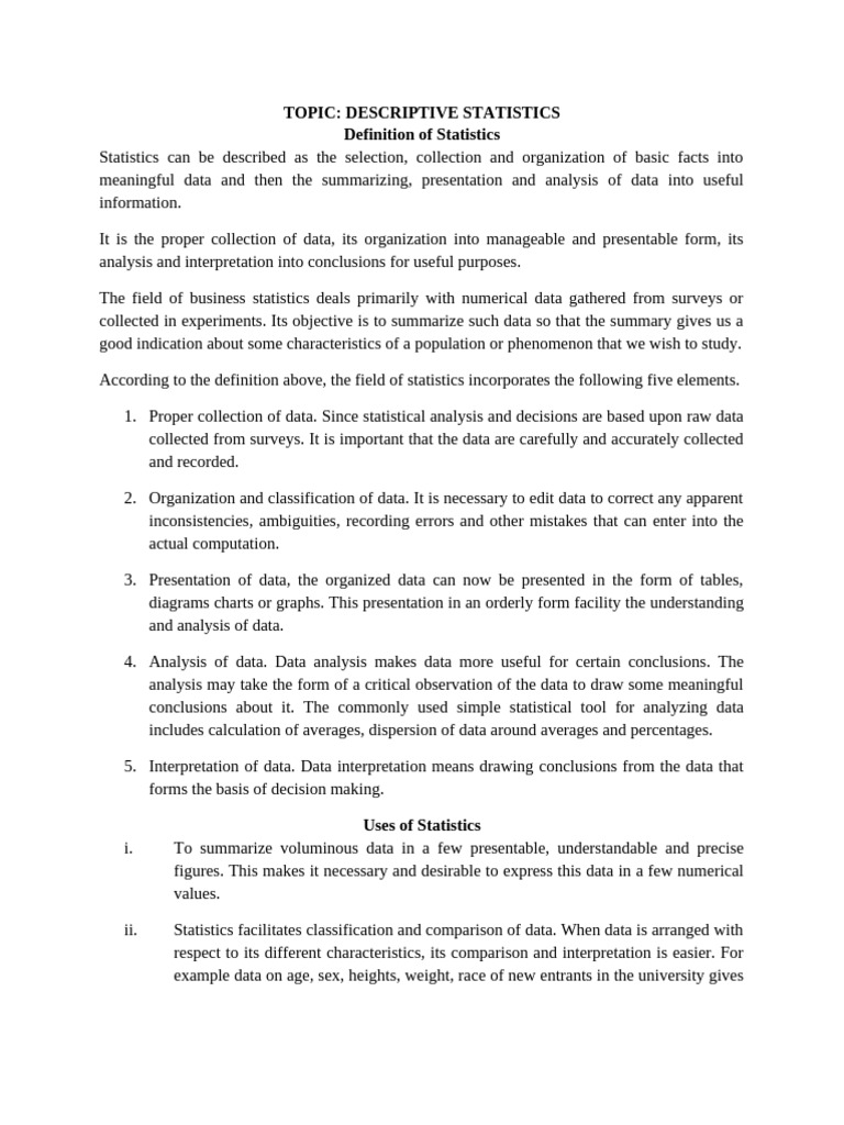 Chapter One Quantitative Techniques | PDF | Sampling (Statistics ...
