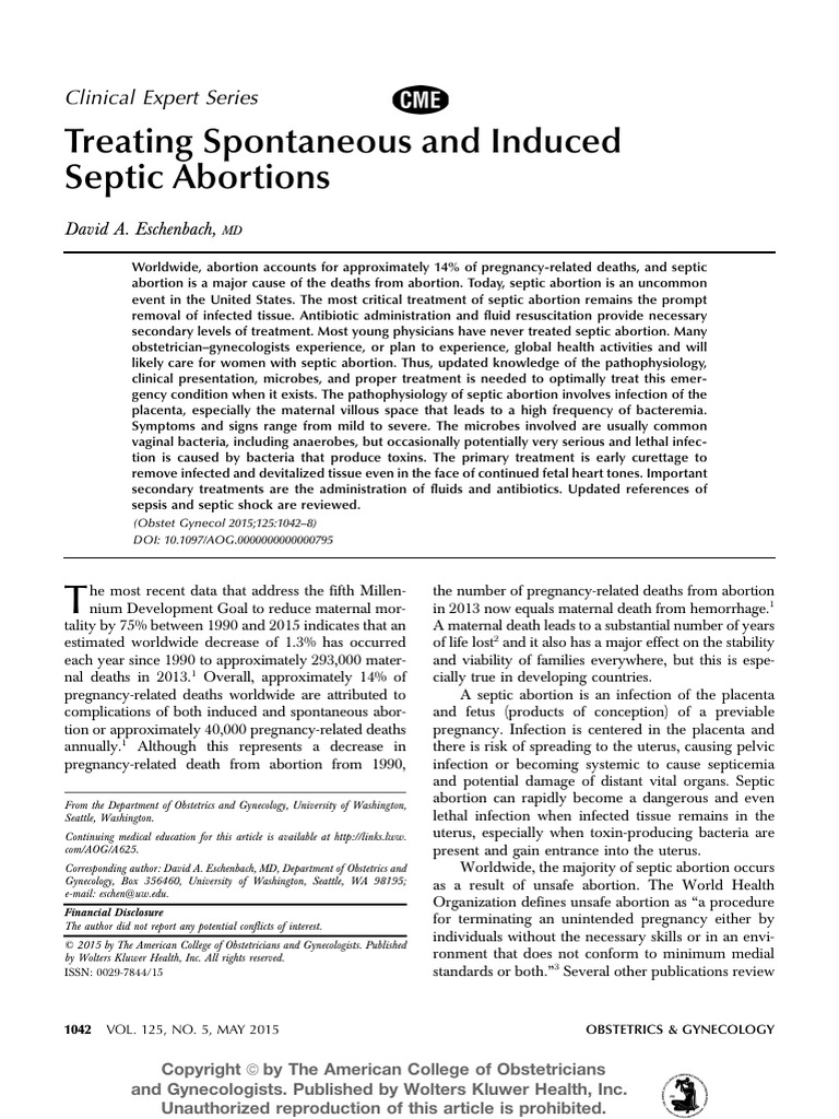 Managing Septic Abortions in Care Settings | PDF | Sepsis | Abortion