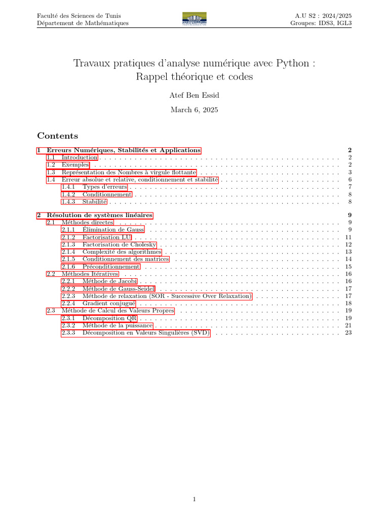 Travaux Pratiques D'analyse Numérique Avec Python | PDF | Analyse ...